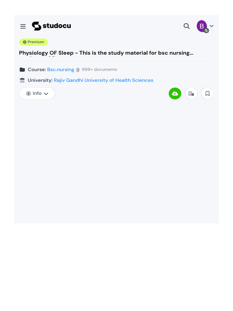 Physiology of Sleep Study Guide | PDF | Wellness | Science & Mathematics