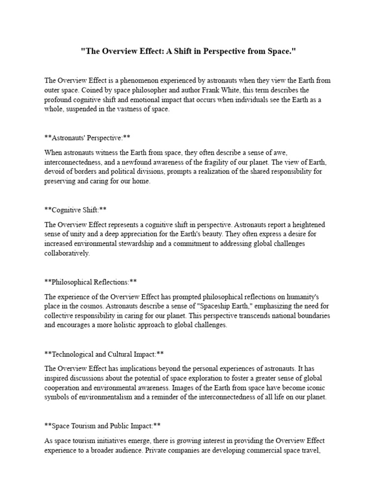 The Overview Effect | PDF