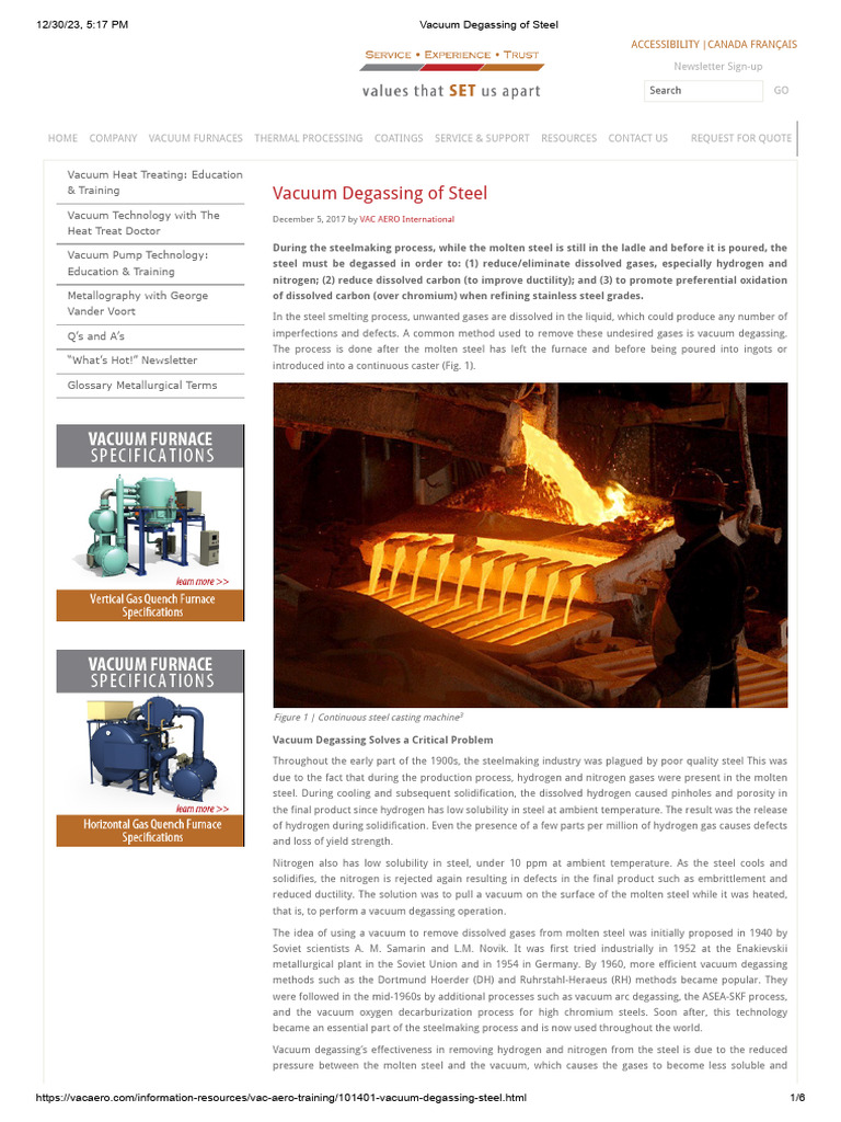 Vacuum Degassing of Steel | PDF