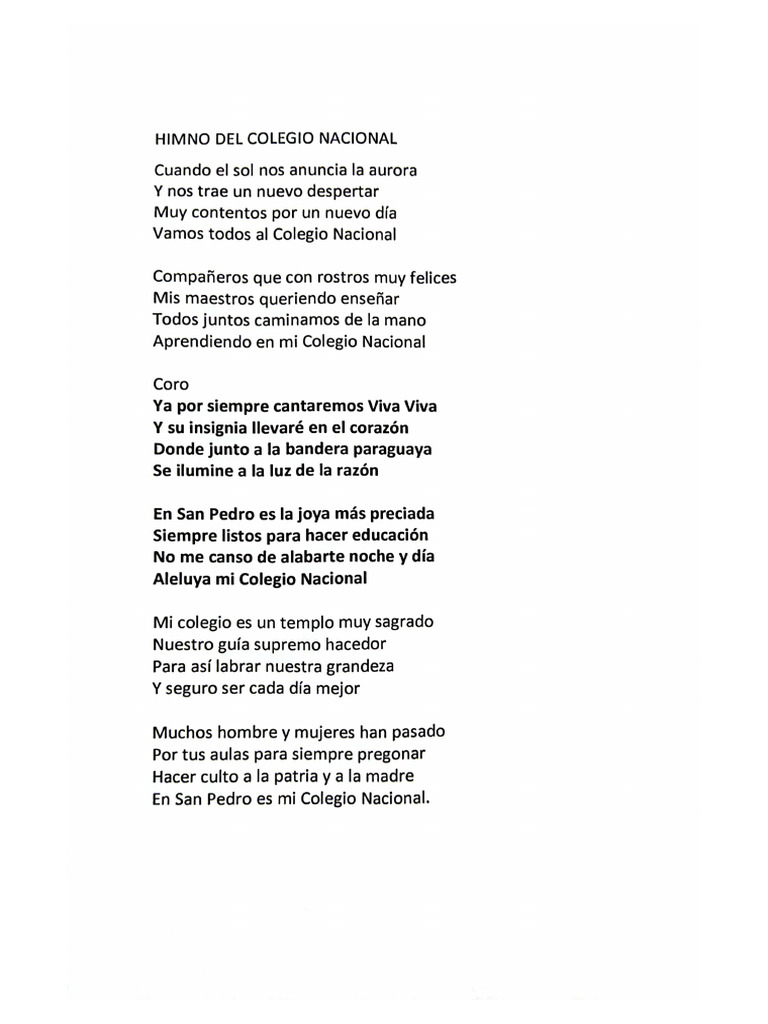 Himno Del Colegio | PDF