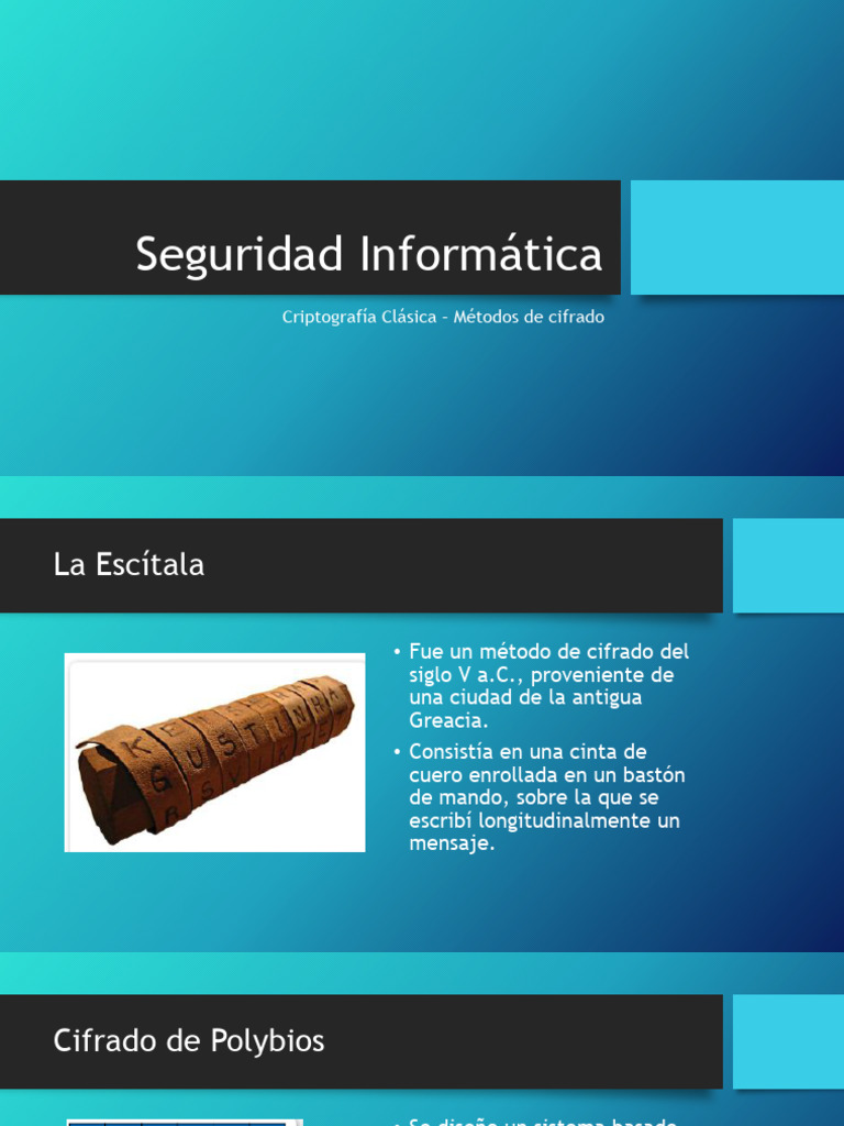 Cifrados Clásicos en Criptografía | PDF