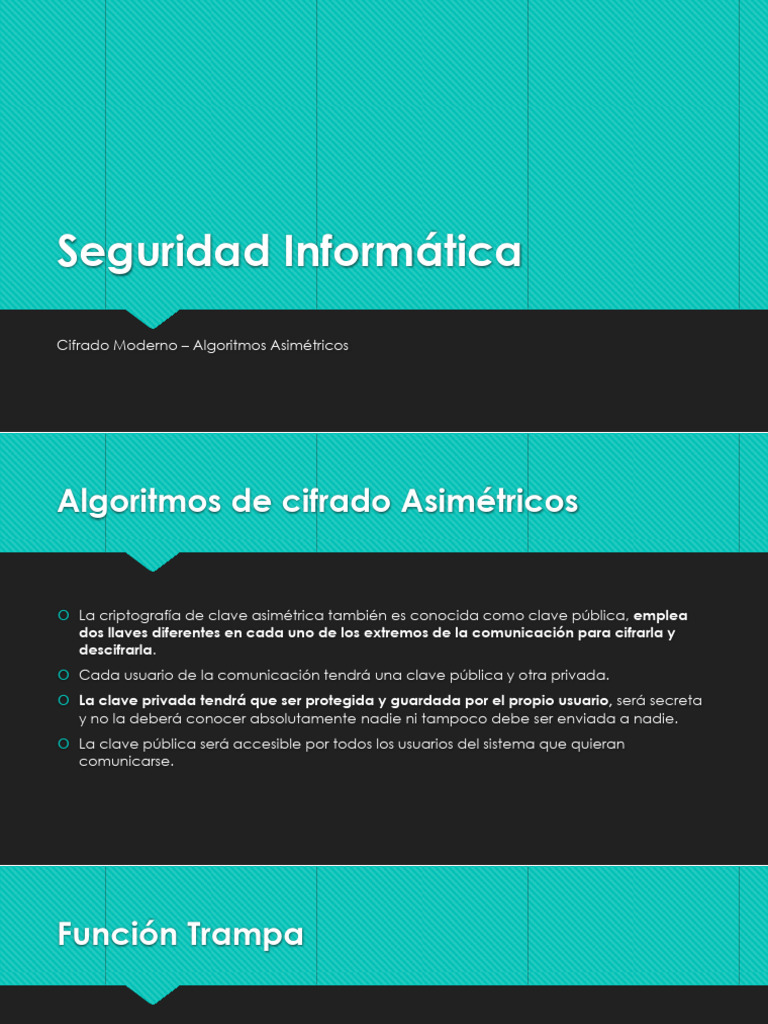 Algoritmo Asimetrico Modernos | PDF | Criptografía de clave pública | Clave (criptografía)