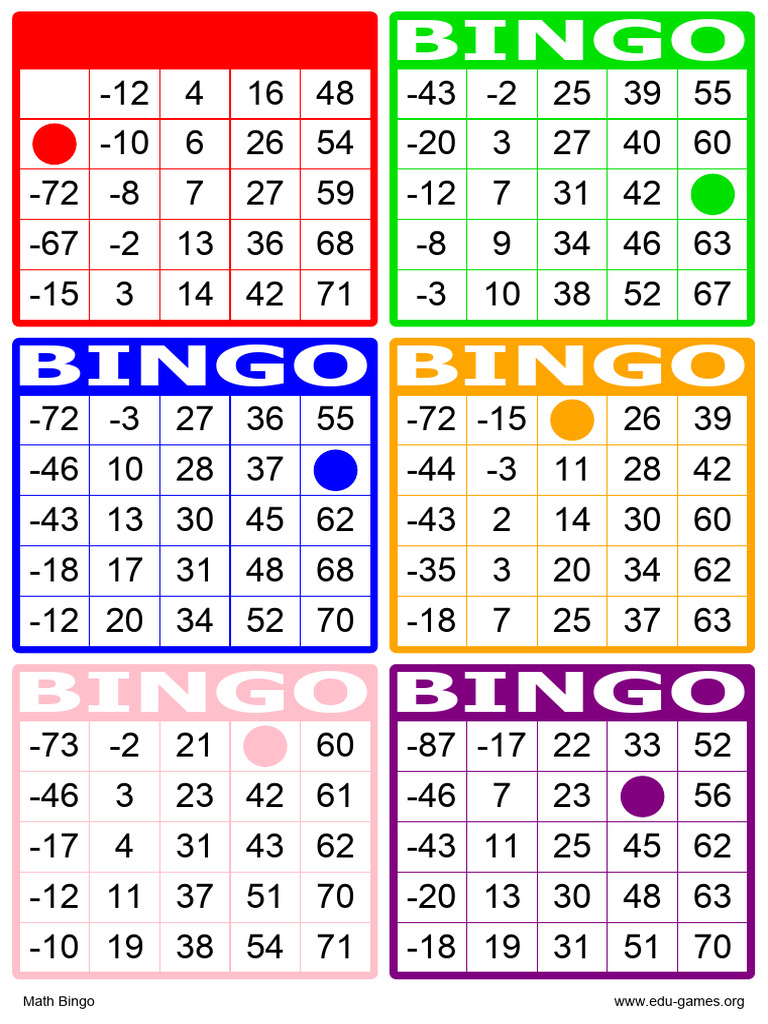 Math Bingo | PDF | Échecs