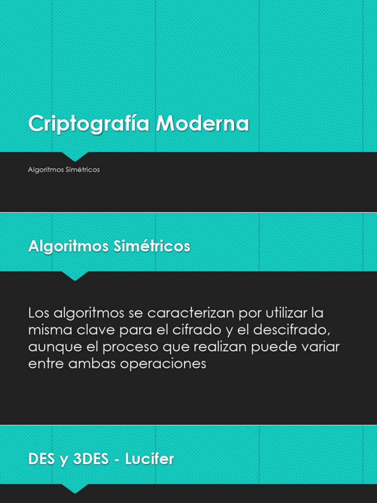 Criptografía Moderna algoritmos simetricos | PDF