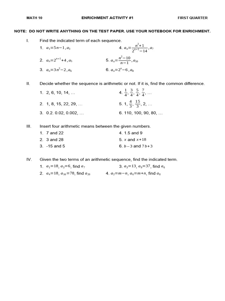 Enrichment Activity #1 | PDF