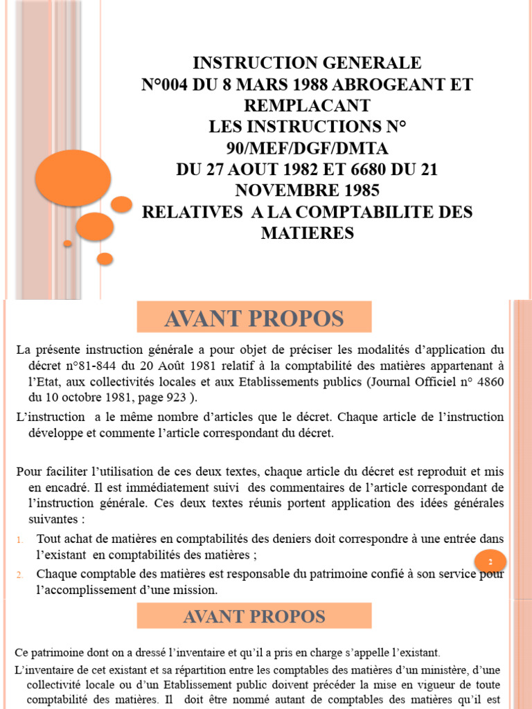 Instruction Générale | PDF