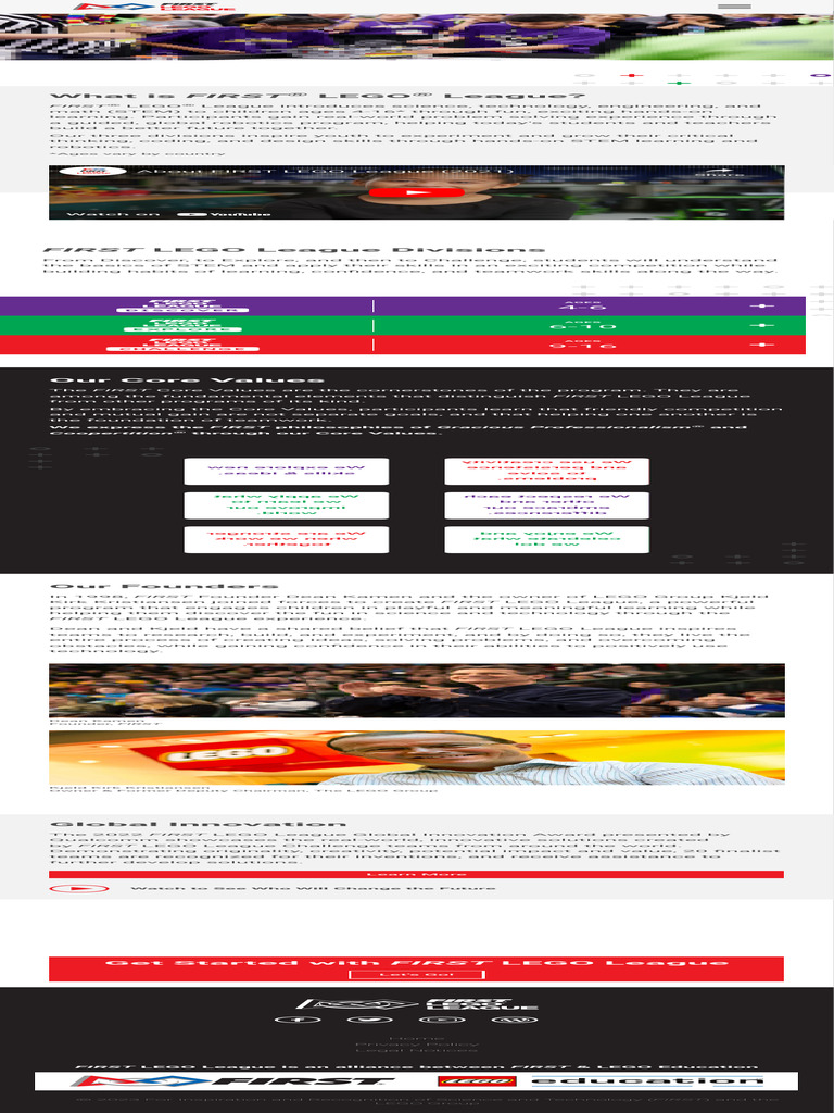 About FIRST LEGO League | PDF | Learning | Intelligence