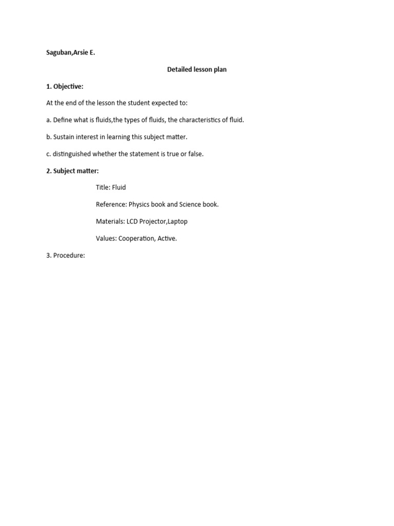 Detailed Lesson Plan | PDF