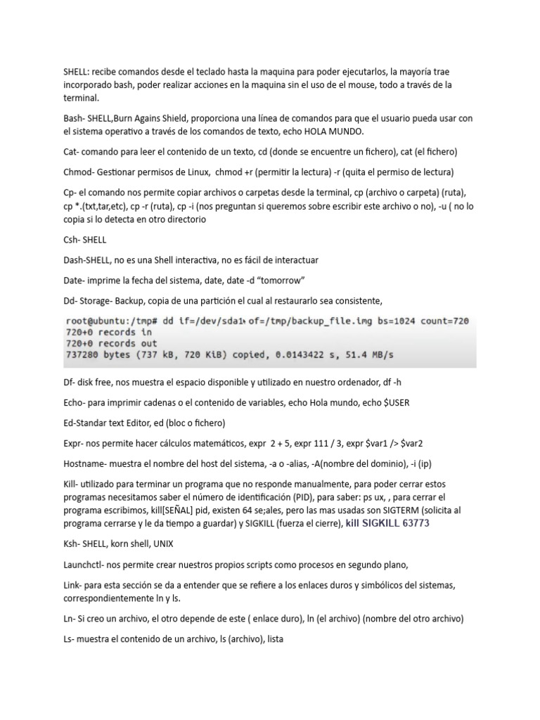 Shell Bash Comandos Linux | PDF | Archivo de computadora | Interfaz de ...