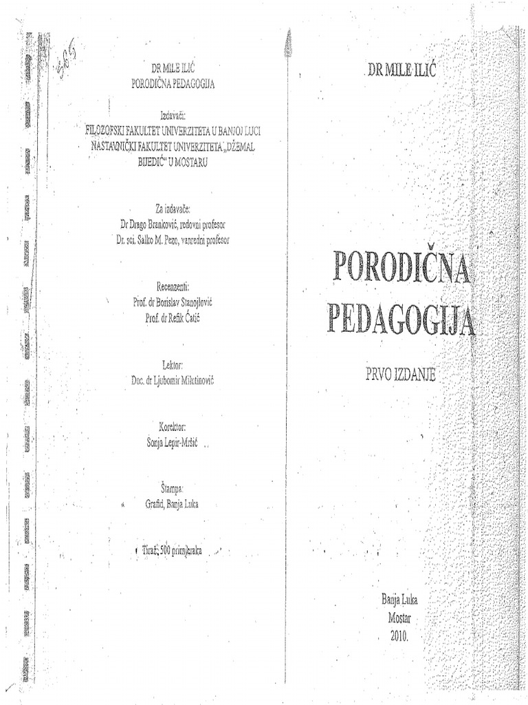Porodicna Pedagogija, III God - Ucitelji | PDF