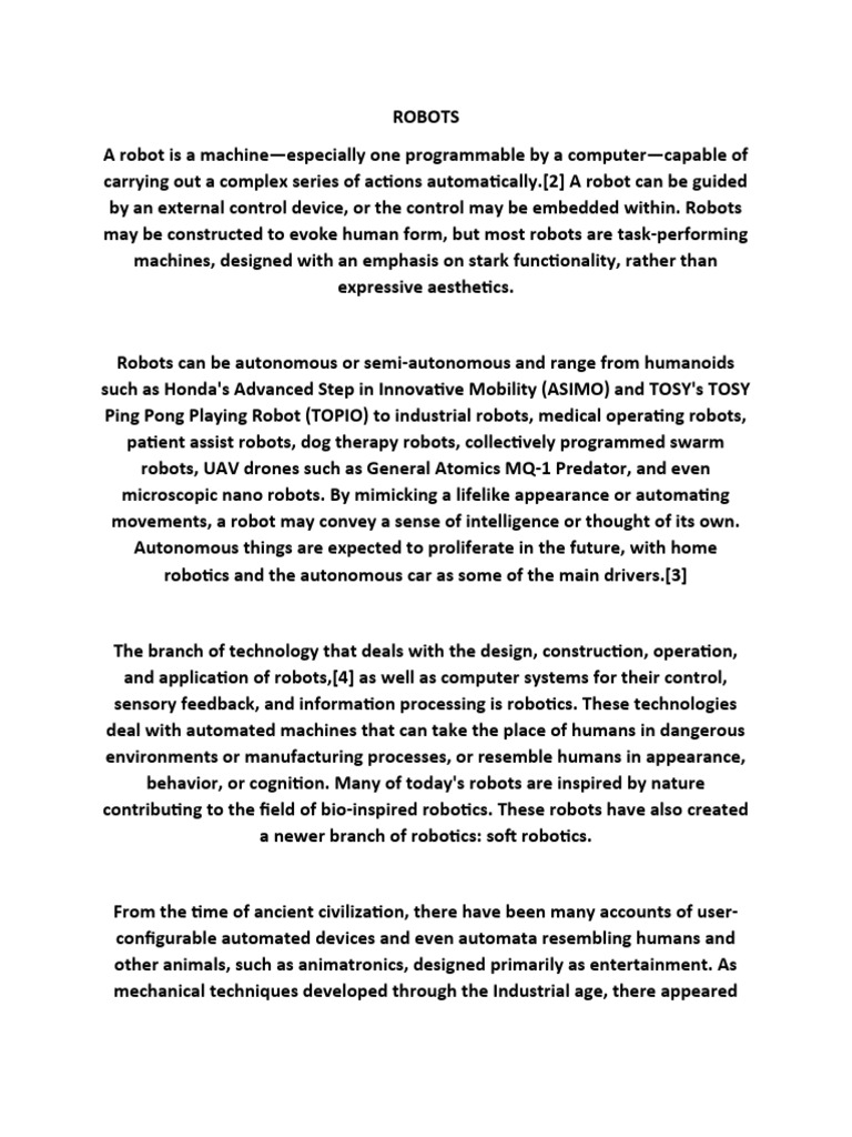 Robots | PDF | Technology & Engineering