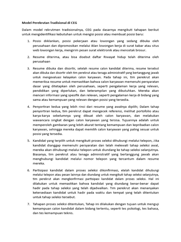 Model Perekrutan CEG Melalui Internet | PDF