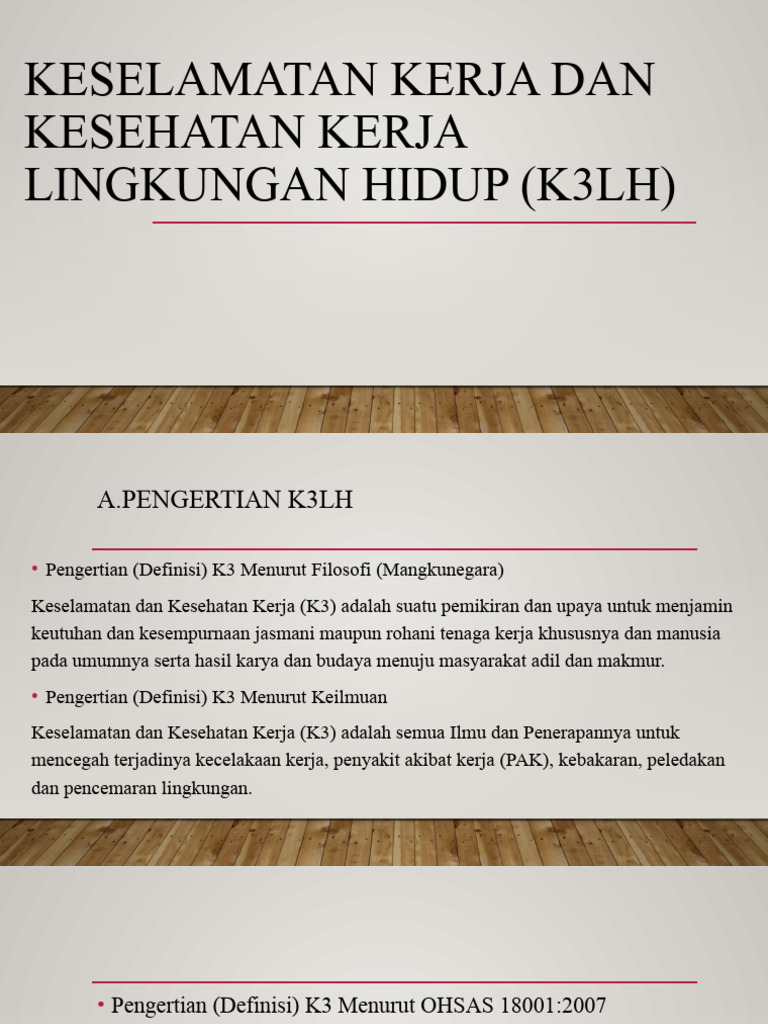 Pengertian K3LH | PDF