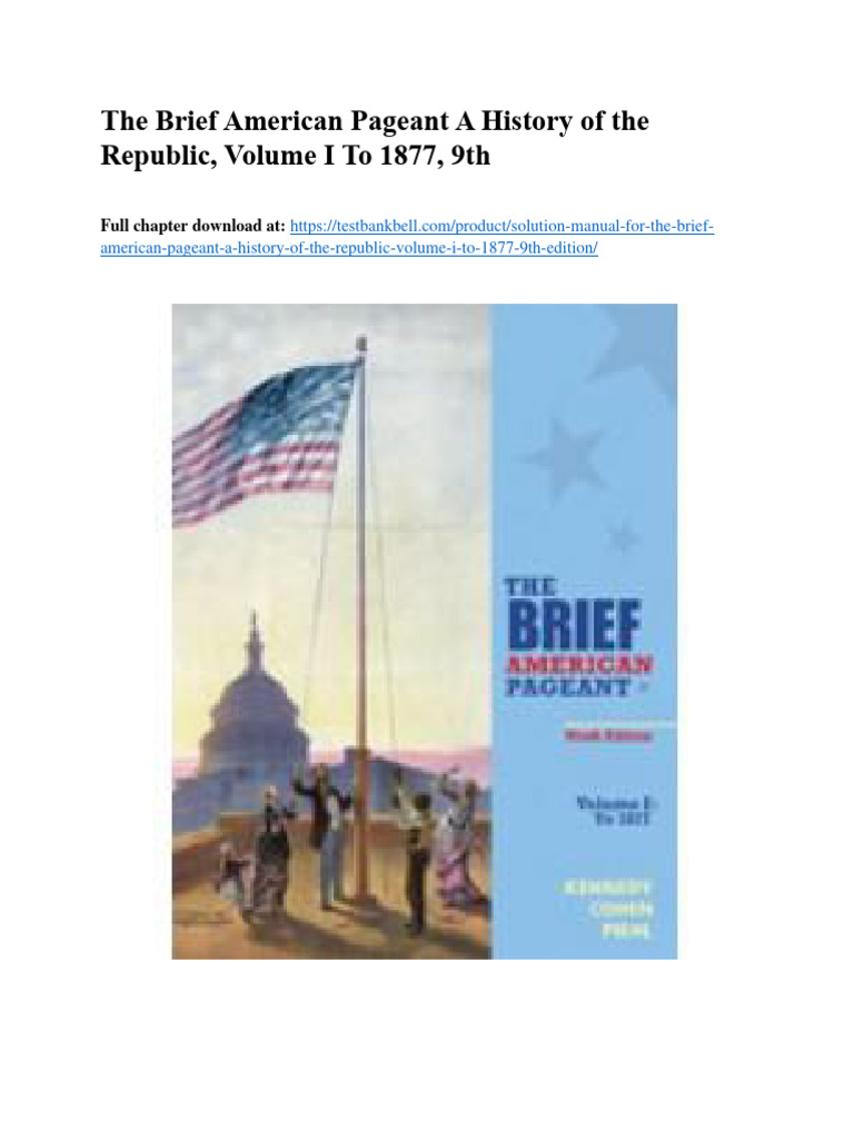 Solution Manual For The Brief American Pageant A History of The ...