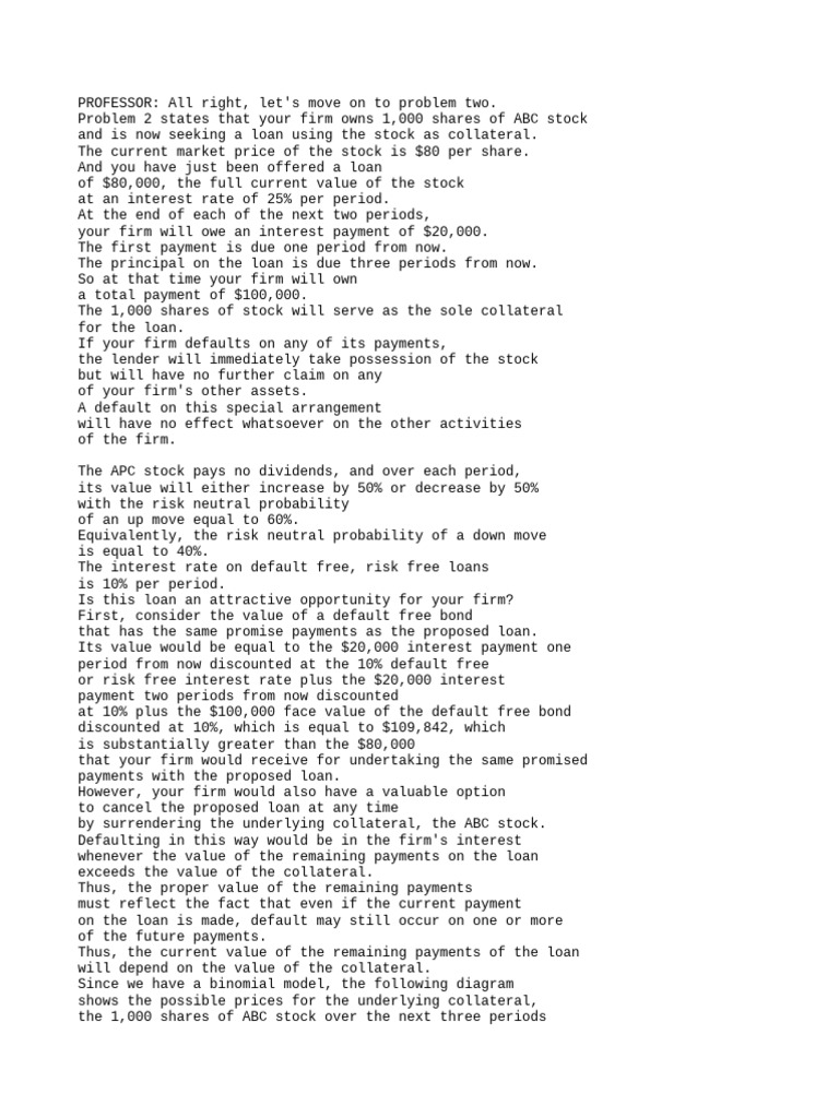 Lecture 12 Script | PDF | Interest | Stocks