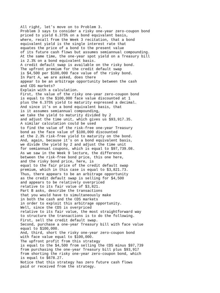 Lecture 13 SCript | PDF | Bonds (Finance) | Credit Default Swap