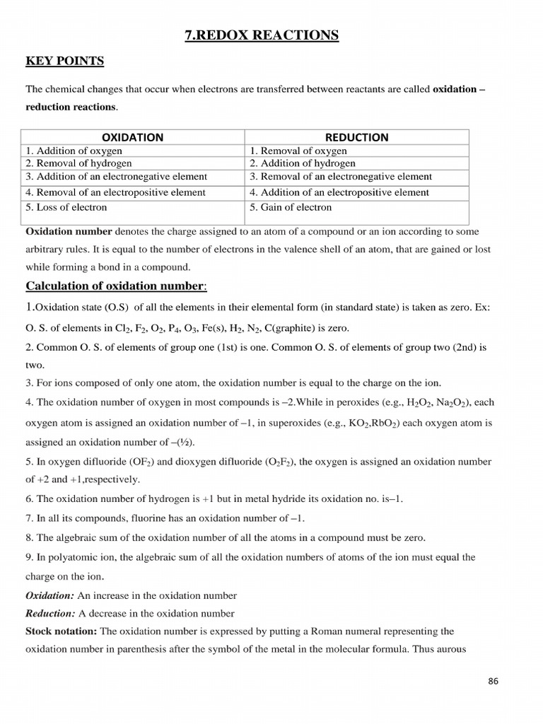 REDOX REACTION | PDF