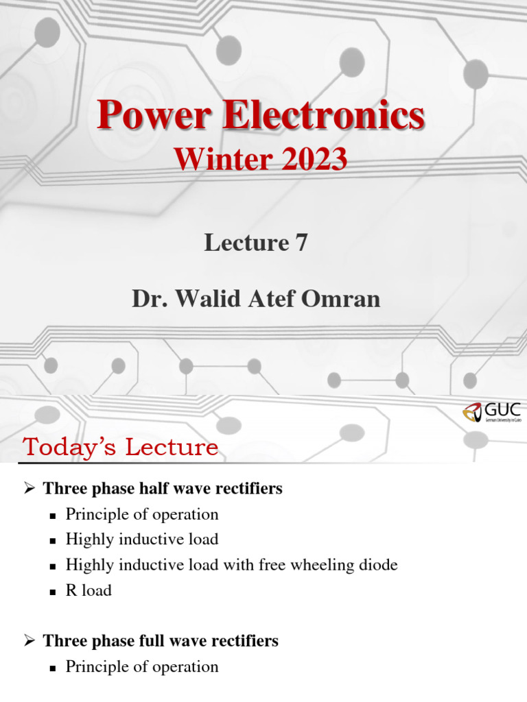 Lec 7 | PDF | Rectifier | Electronics