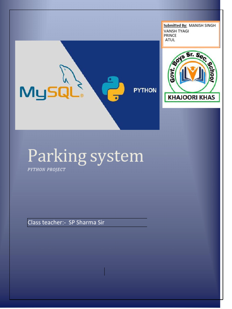 Project 10 - Parking Management System | PDF