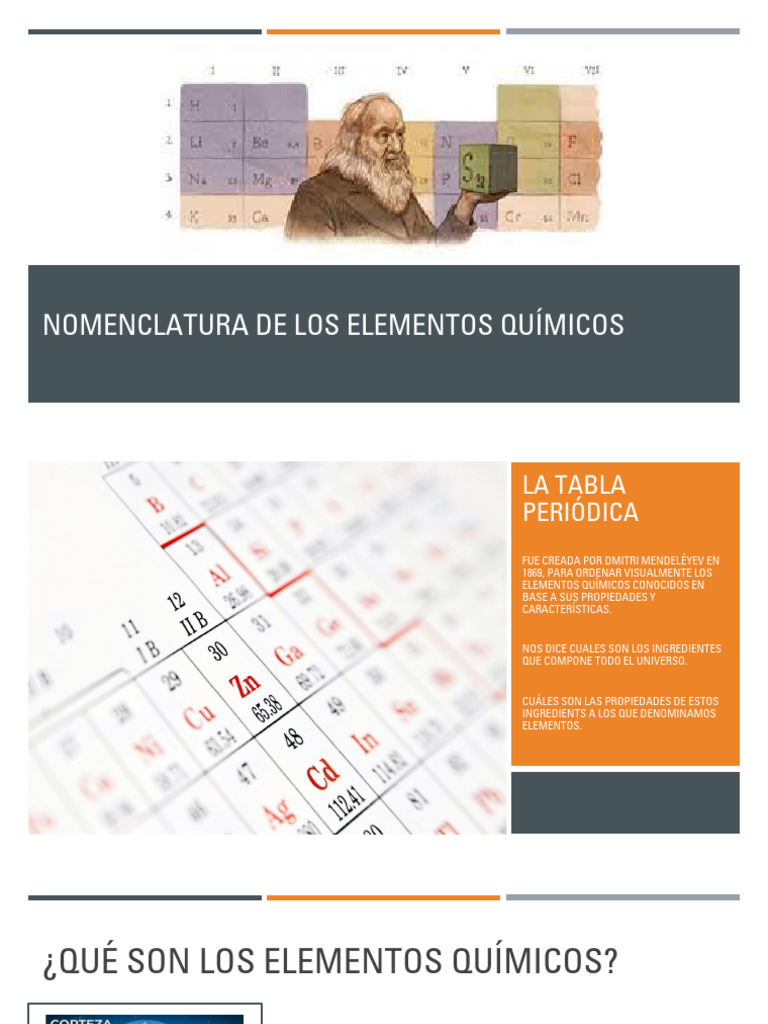 Nomenclatura de Los Elementos Químicos | PDF | Química | Elementos químicos