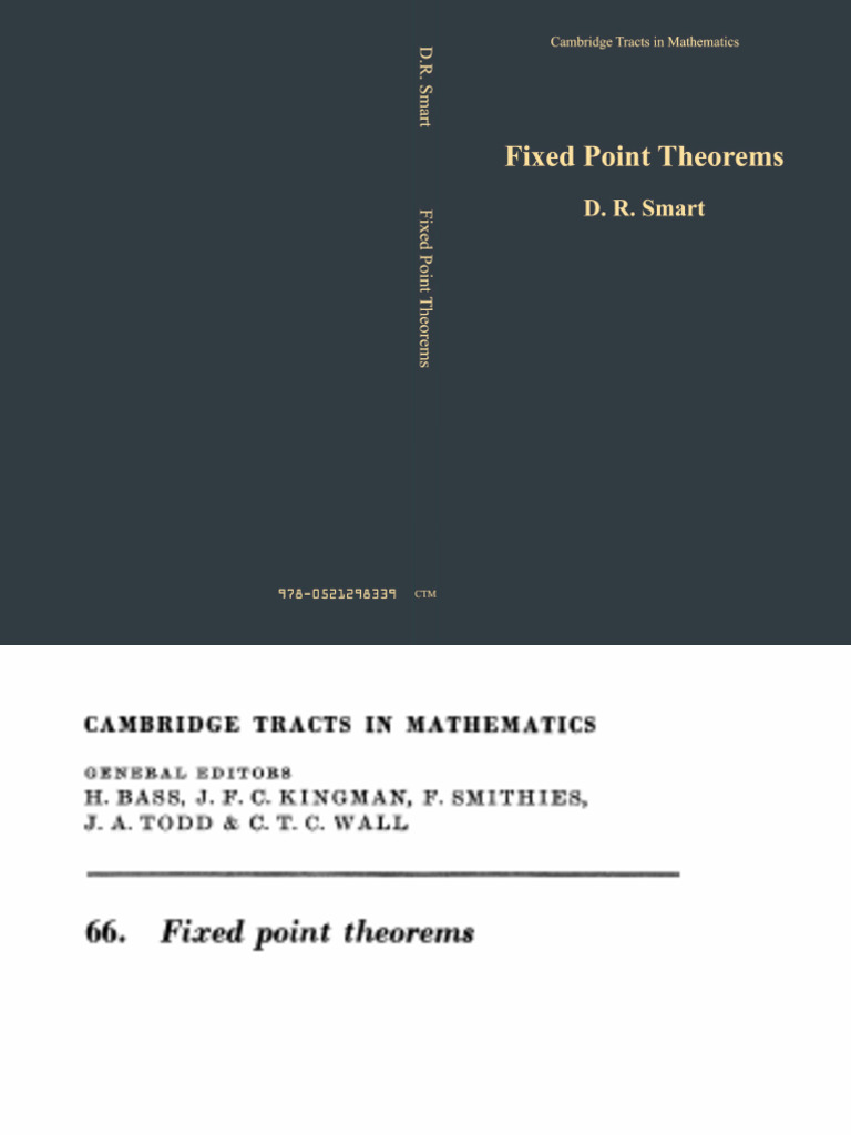 (Cambridge Tracts in Mathematics) D. R. Smart - Fixed Point Theorems ...