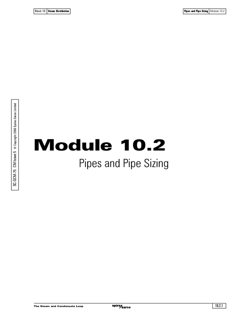 Steam Pipes and Pipe Sizing Spirax Sarco | PDF