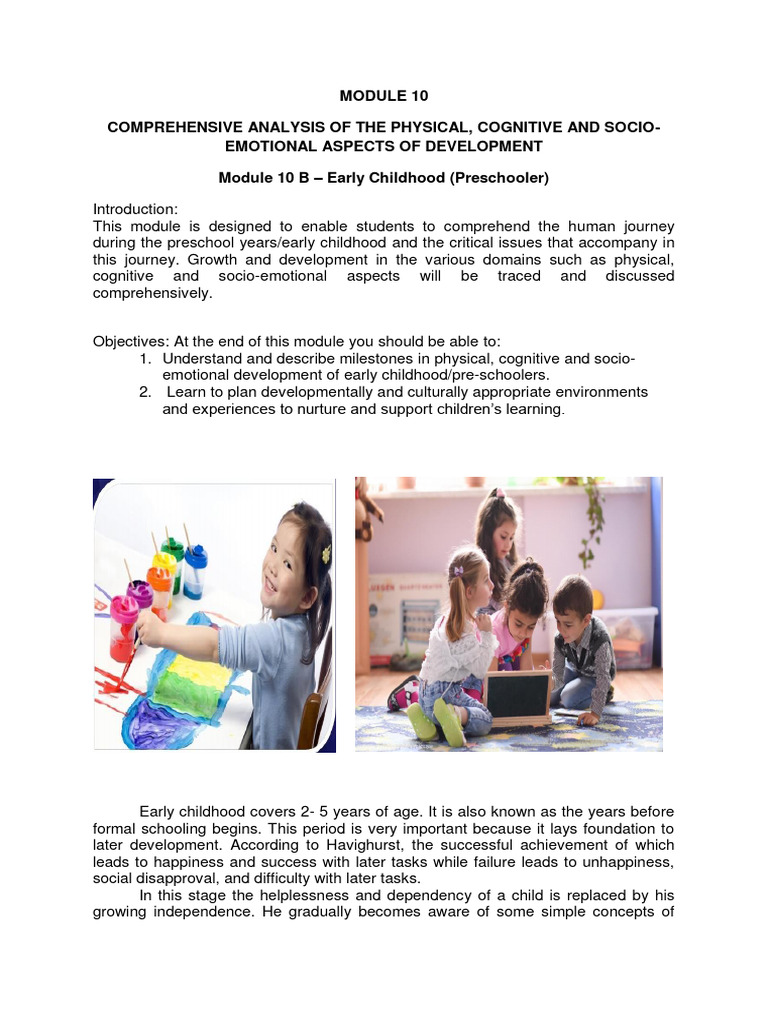MODULE 10-B - EARLY CHILDHOOD A | PDF | Child Development ...