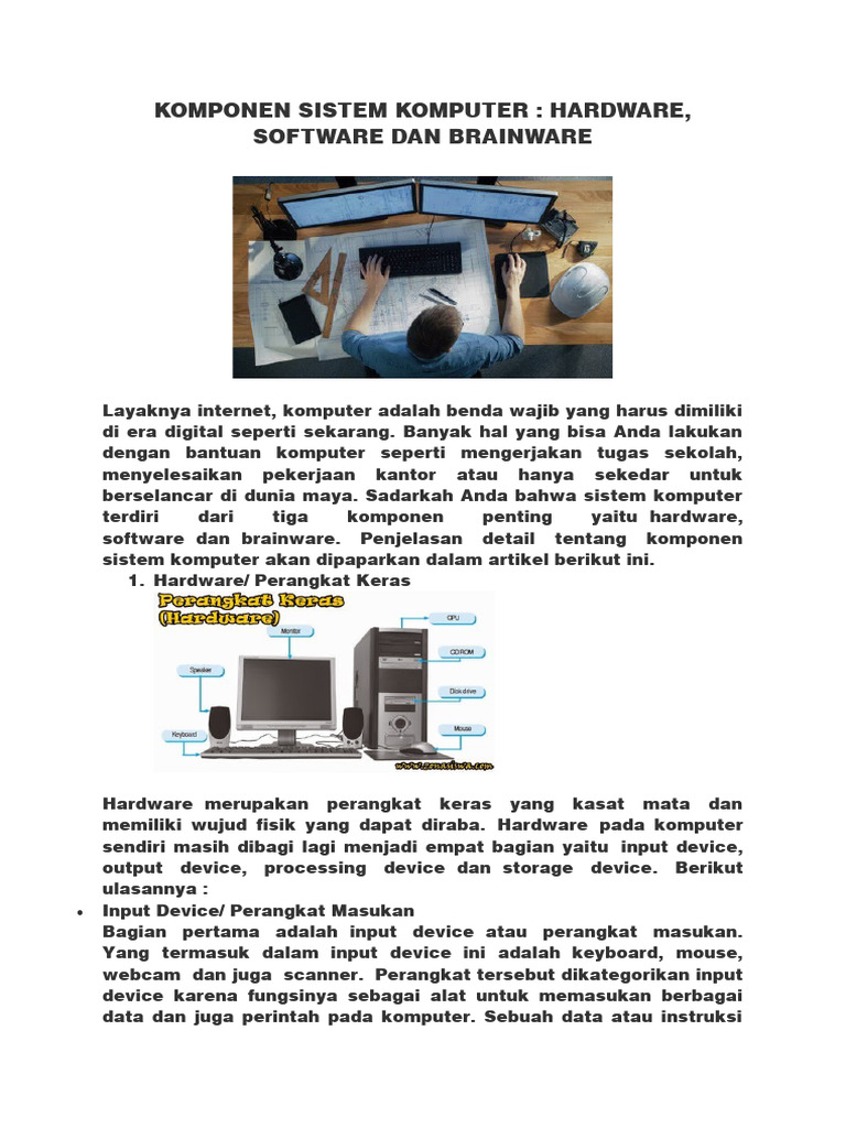 Komponen Sistem Komputer | PDF