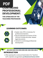 Chapter 7 Continuing Professional Education CPD | PDF | Teachers | Professional Development