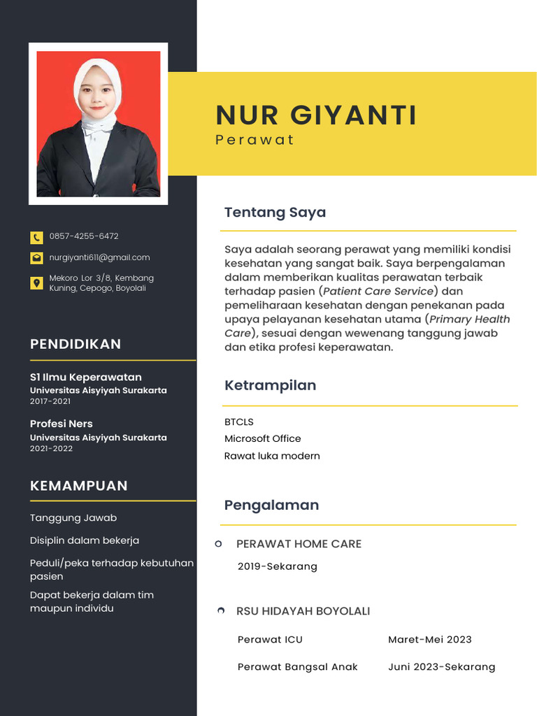 Lamaran Kerja Perawat IGD | PDF