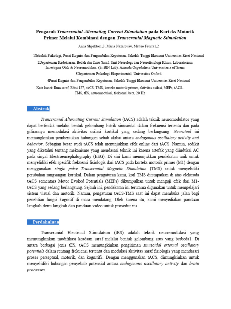 NEURORESTO 1 MAX - Pengaruh TACS Pada Korteks Motorik Primer Melalui ...