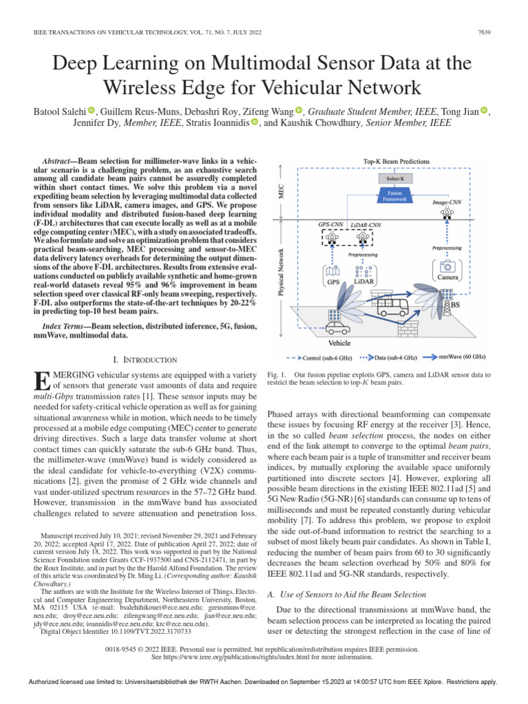 2022 - Deep Learning On Multimodal Sensor Data at The Wireless Edge For ...