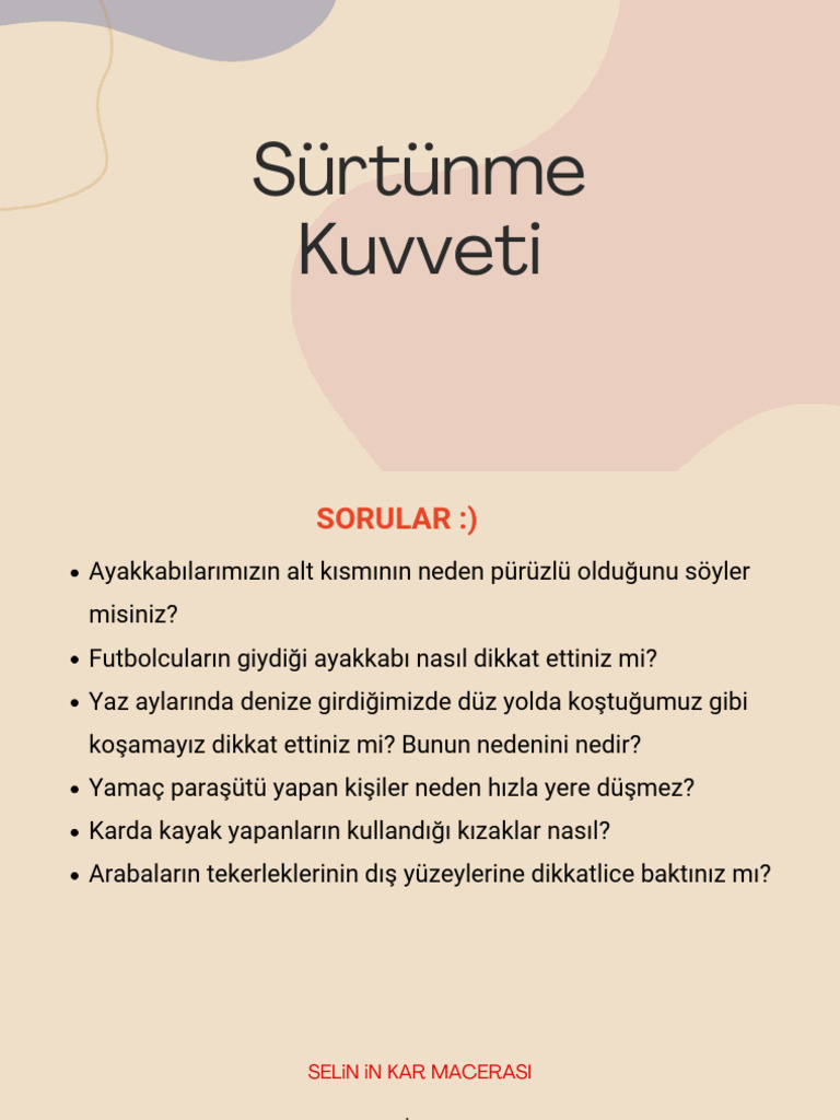 Sürtünme Kuvveti Staj | PDF