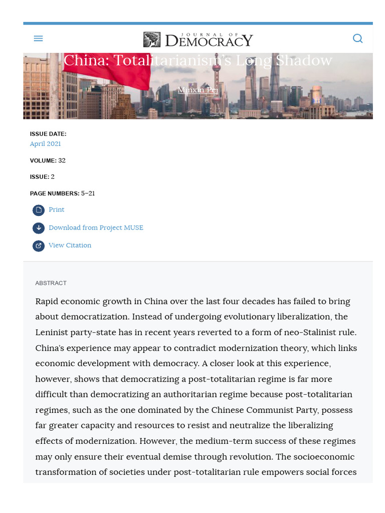 China's Totalitarianism and Democracy Challenges | PDF ...
