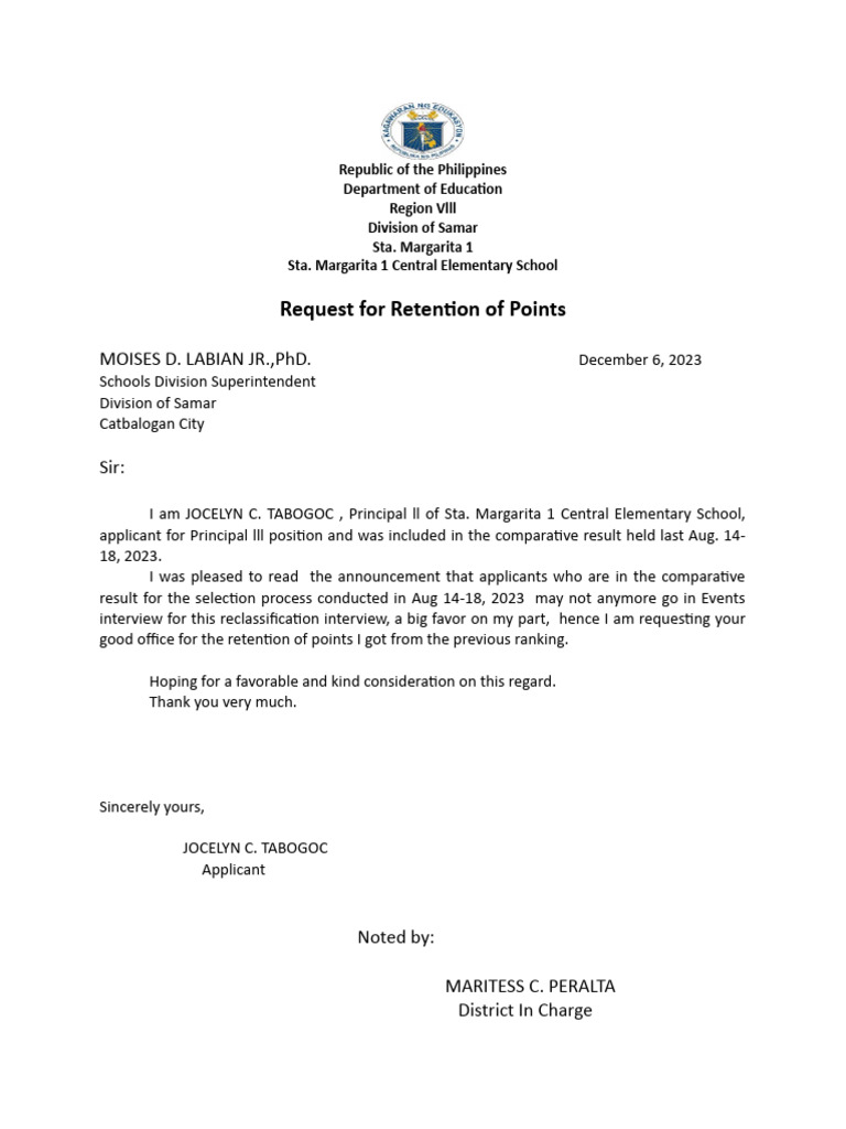 RETENTION LETTER Improved | PDF