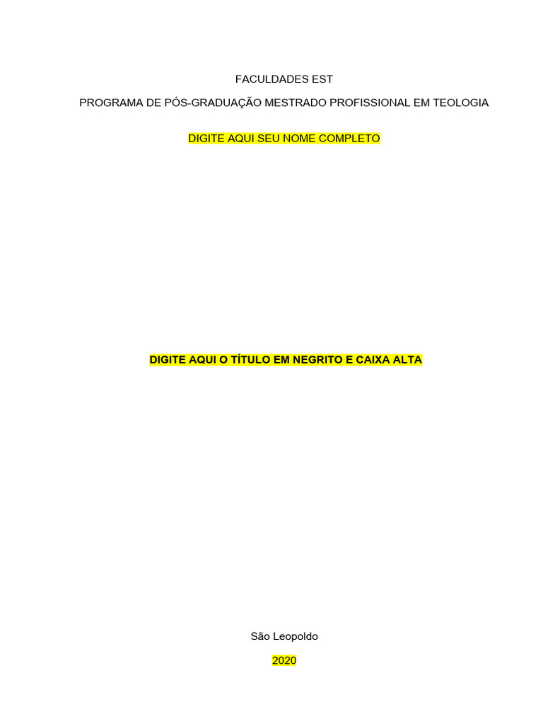 Template Trabalho Final de Mestrado Profissional | PDF