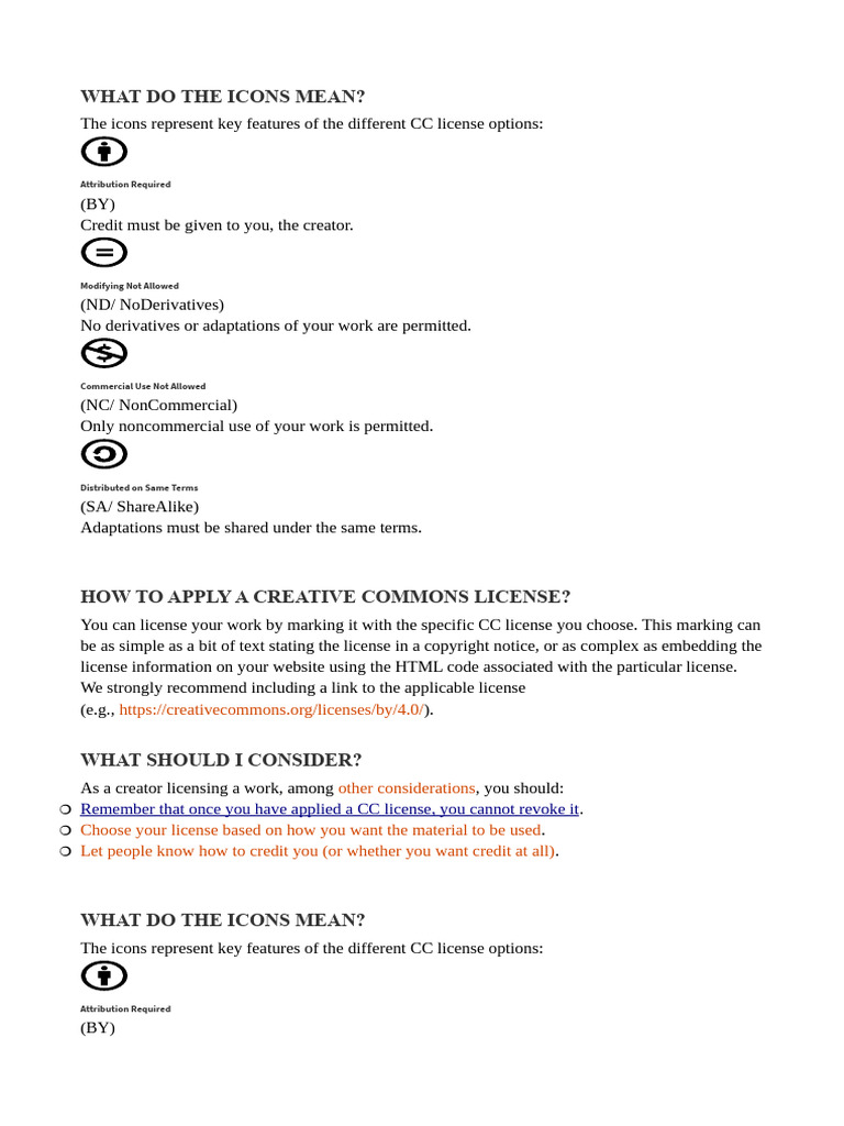 What Do The Icons Mean?: Remember That Once You Have Applied A CC ...