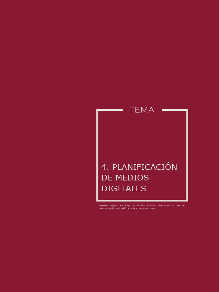 Tema 4. PLANIFICACION DE MEDIOS DIGITALES | PDF