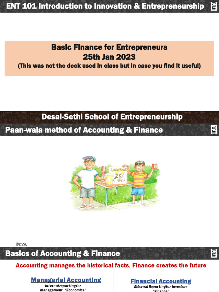 #5 Basic Finance For Entrepreneurs (Not Used) | PDF
