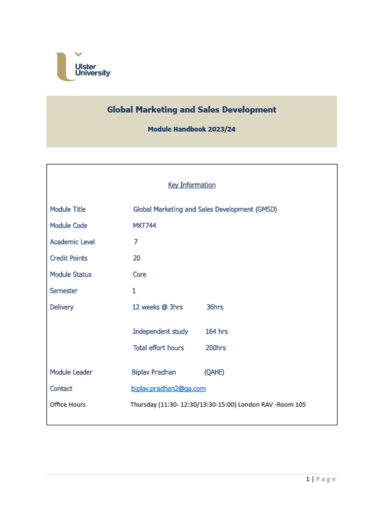 GMSD Handbook QA 2023 | PDF