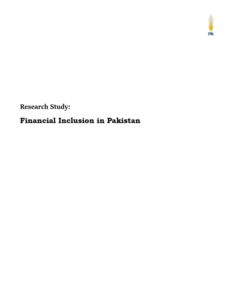 Financial Inclusion Pakistan | PDF