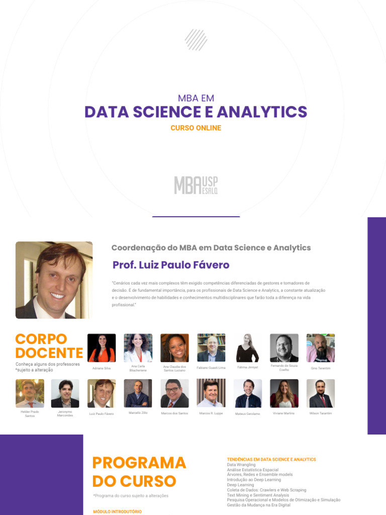 Programa Do Curso - Data Science e Analytics | PDF