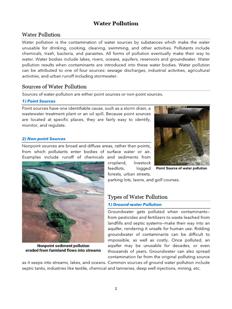 Lecture Notes W3S1 Part I | PDF | Water Pollution | Sewage