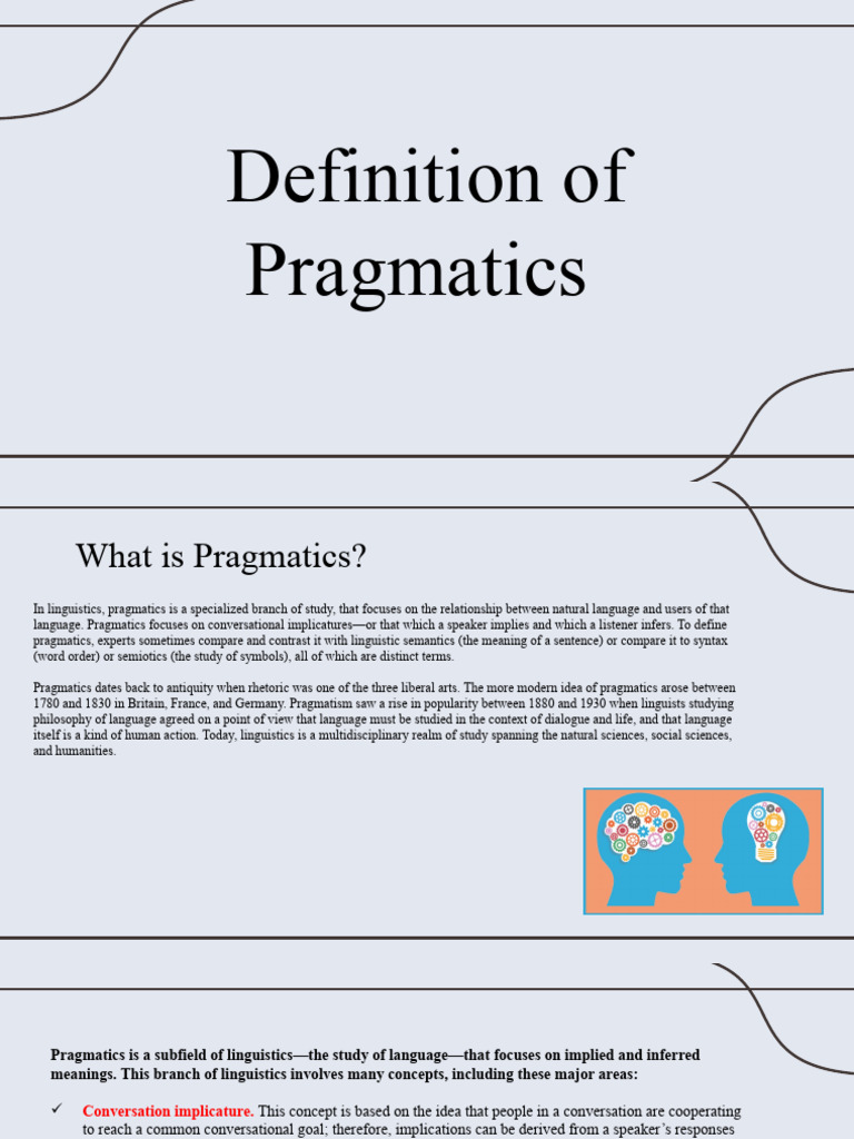 Definition of Pragmatics | PDF