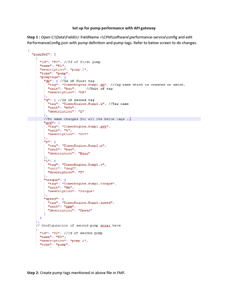 Pump Setup With API | PDF