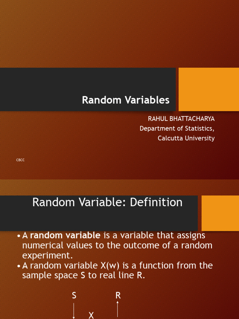Random Variable RB - Stat-3 | PDF | Probability Distribution | Random Variable
