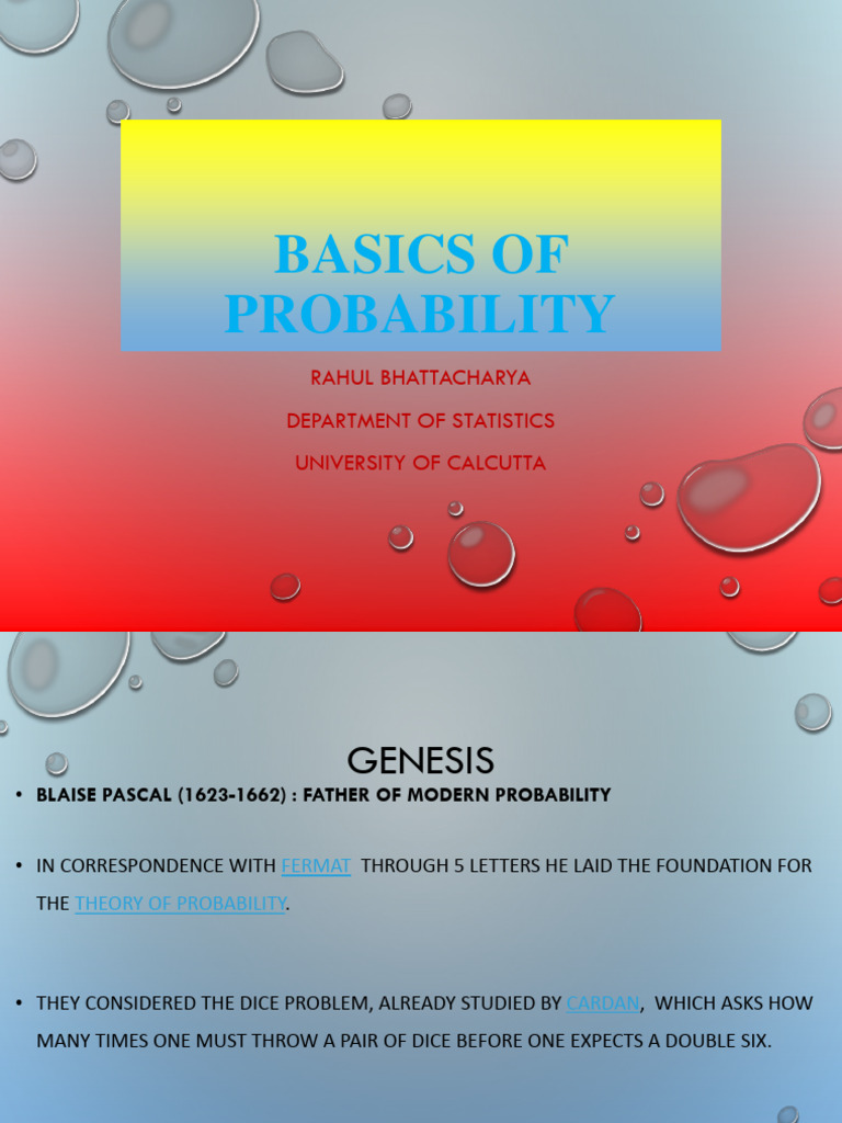 Basics of Prob Rahul Stat | PDF | Probability | Mathematics