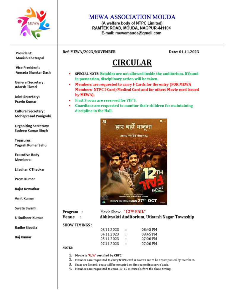 Movie - 12th Fail | PDF