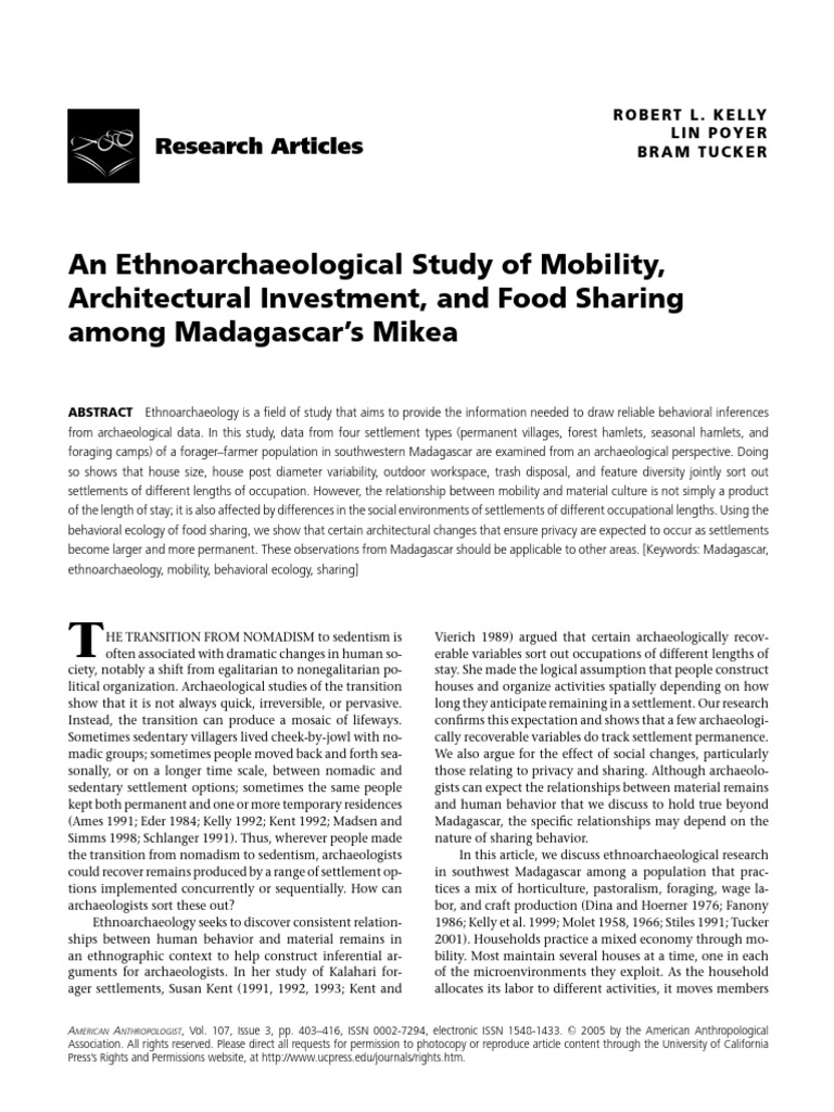 Ethnoarchaeology of Madagascar's Mikea | PDF | Social Science