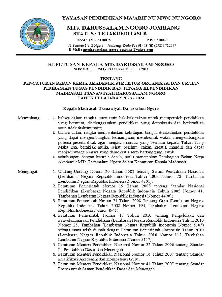 Struktur Kurikulum 2023-2024 | PDF